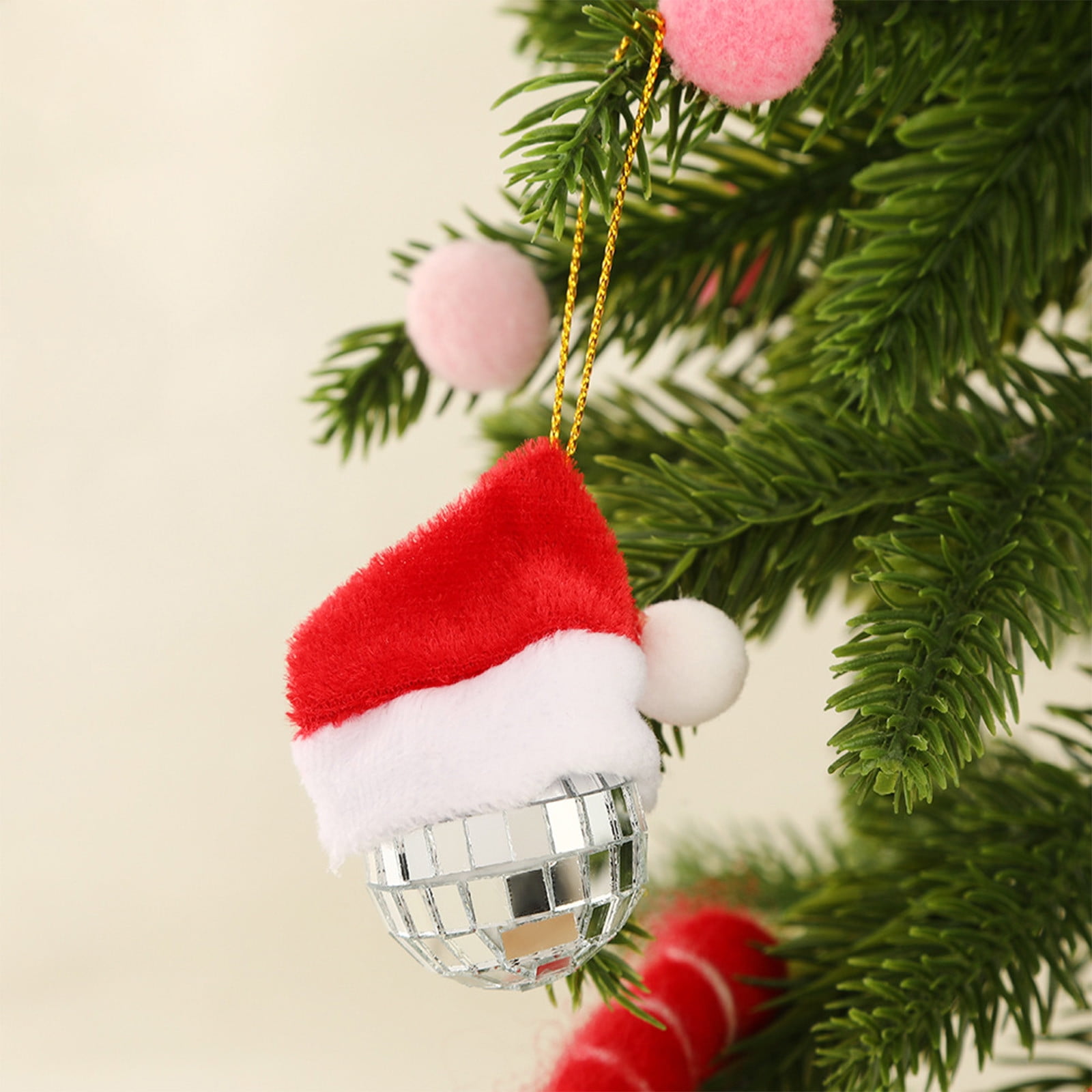 10-Pack Christmas Tree Ornaments | White Foam Ball Pendants with ...