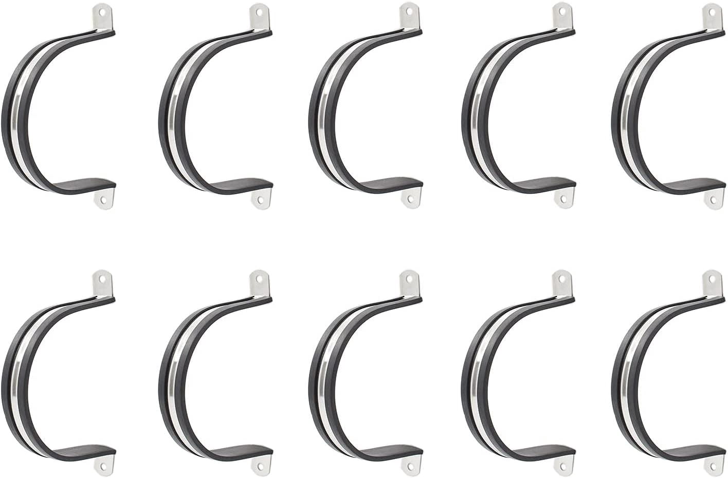 10 Pack Clamps, Stainless Steel Cable Clamp,Pipe Clamp,Tube Clamp,Metal ...