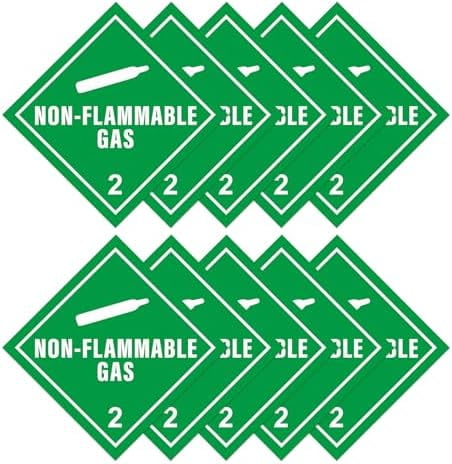 10 Pack Class 2.2 Non-Flammable Gas Stickers Waterproof Vinyl Self ...