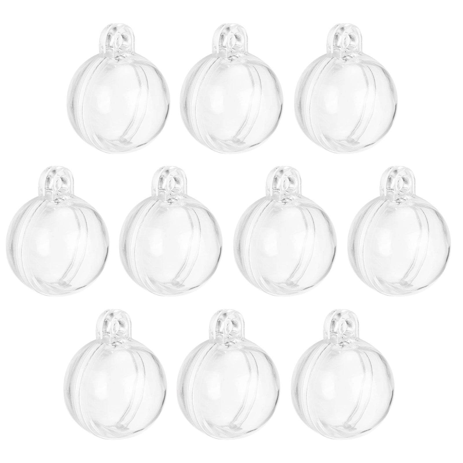 10 Pack Clear Fillable Balls Ornament, 1.2 Inch Hanging Plastic Balls ...