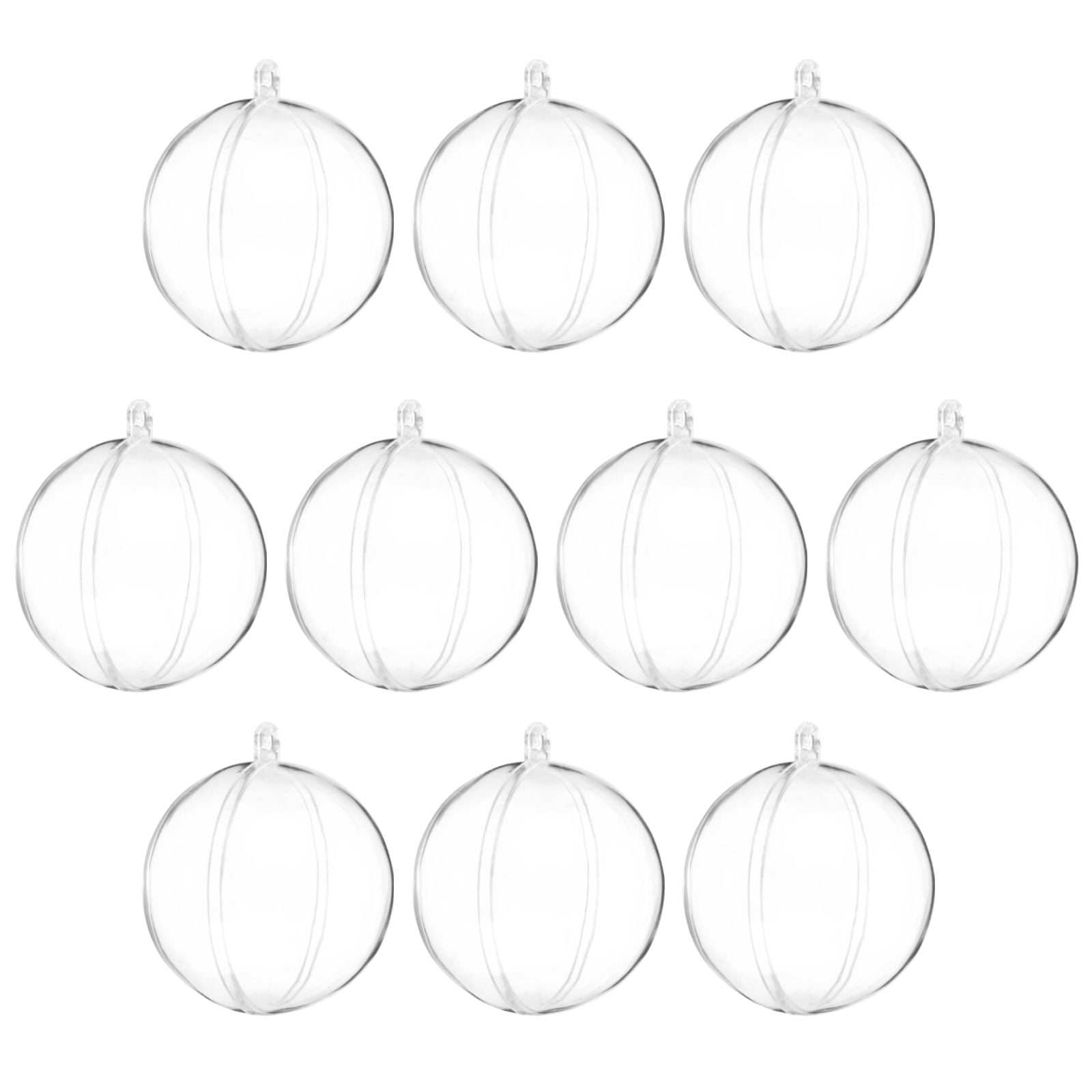 10 Pack Clear Fillable Balls Ornament, 2.6 Inch Hanging Plastic Balls ...