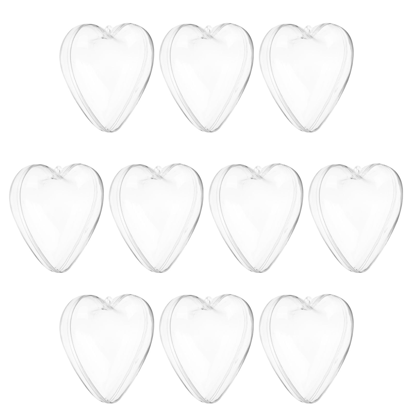 10 Pack Clear Fillable Heart Ornament, 3.9 Inch Hanging Plastic Balls ...