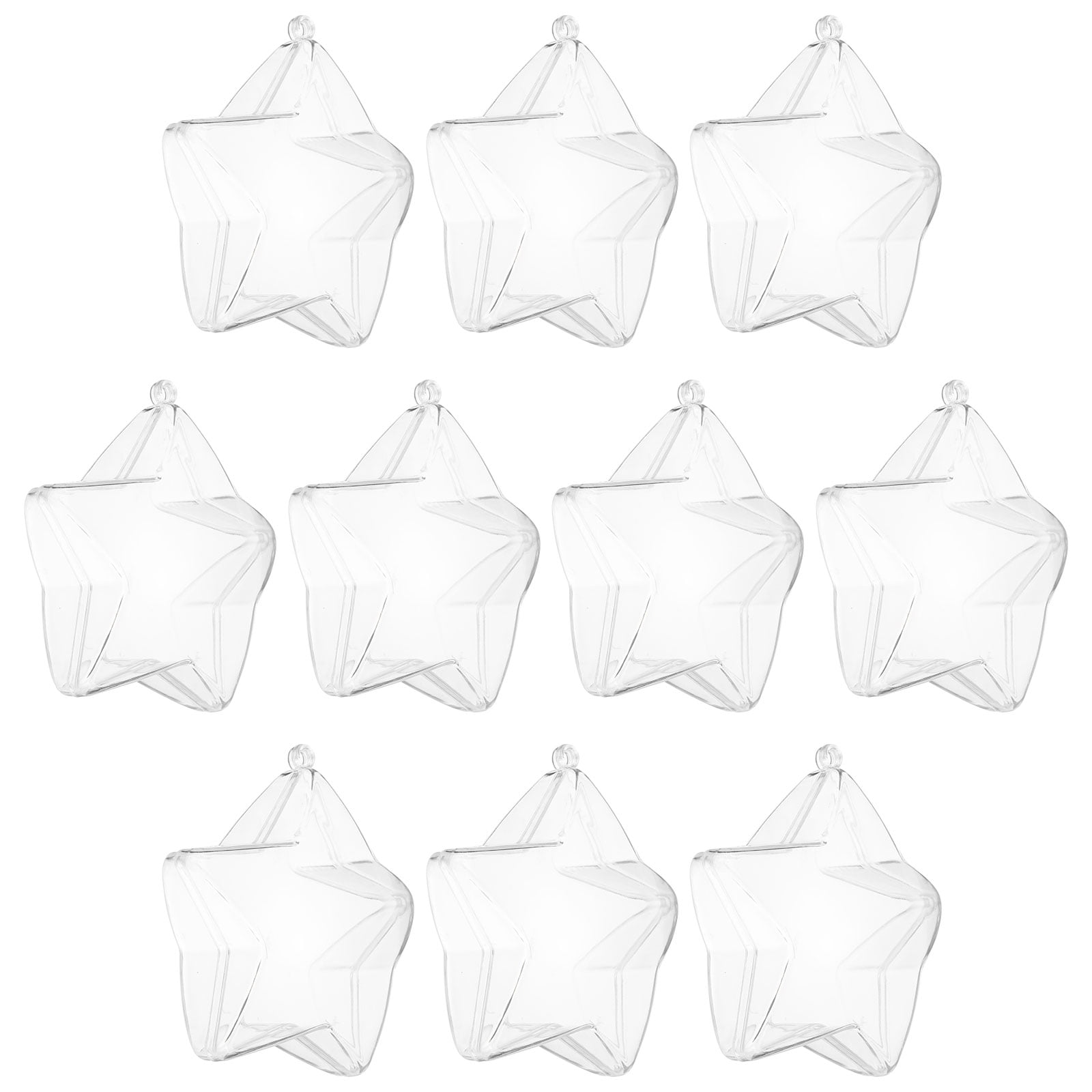 10 Pack Clear Fillable Star Ornament, 2.8 Inch Hanging Plastic Balls ...