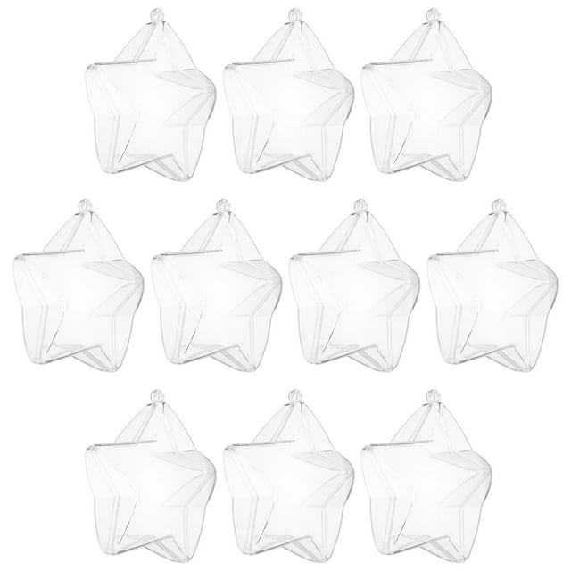 10 Pack Clear Fillable Star Ornament, 3.1 Inch Hanging Plastic Balls ...