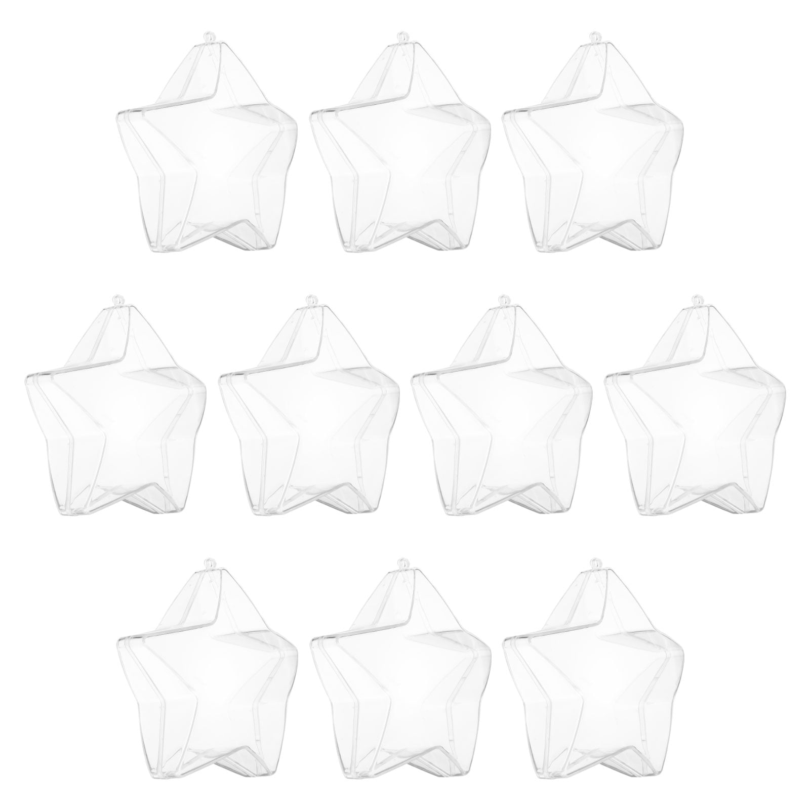 10 Pack Clear Fillable Star Ornament, 4.7 Inch Hanging Plastic Balls ...