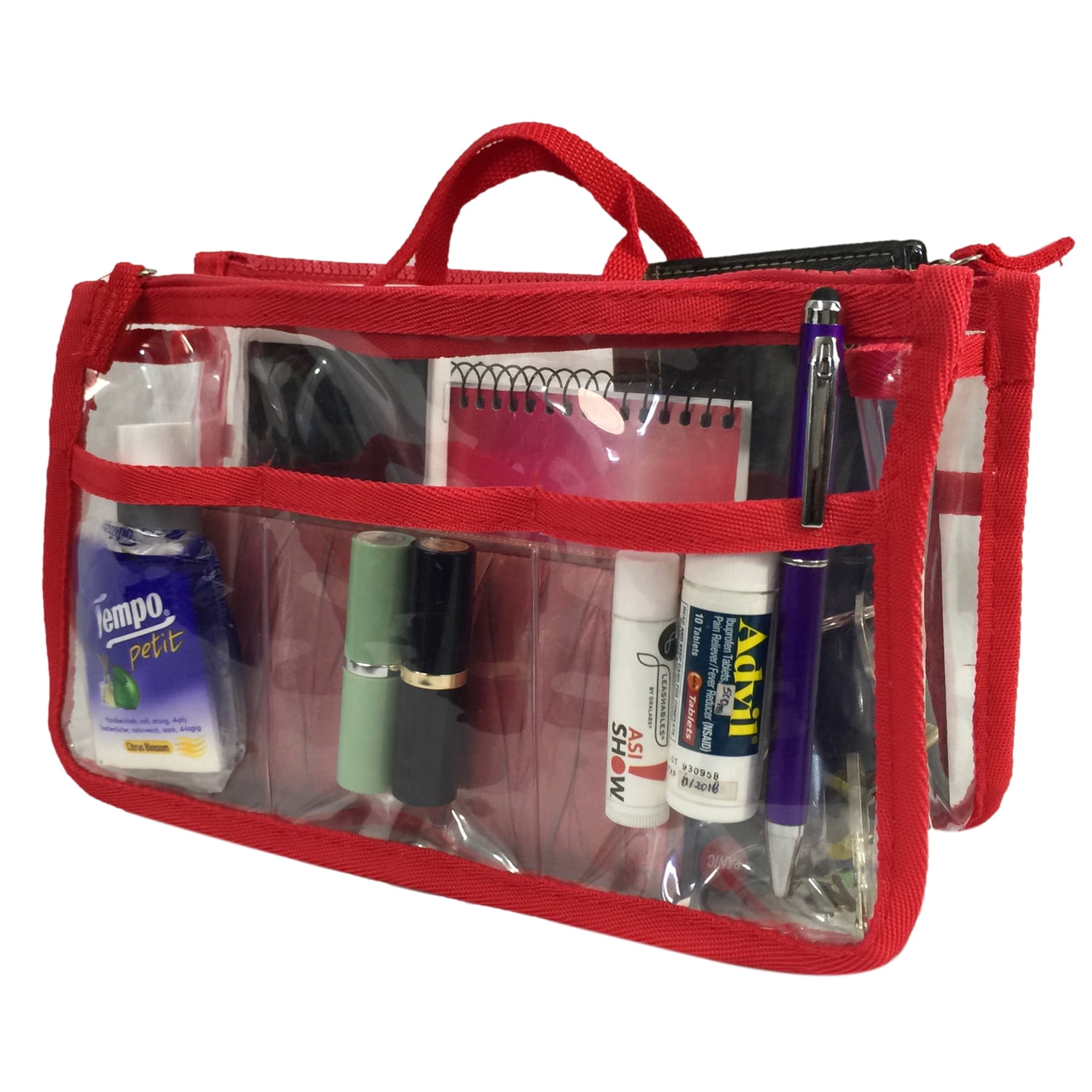 10 Pack Clear Handbag Organizer See Through Cosmetic Insert Purse r ...