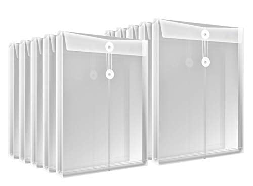 10 Pack Clear Plastic Envelopes, Reusable & Waterproof File Folders ...