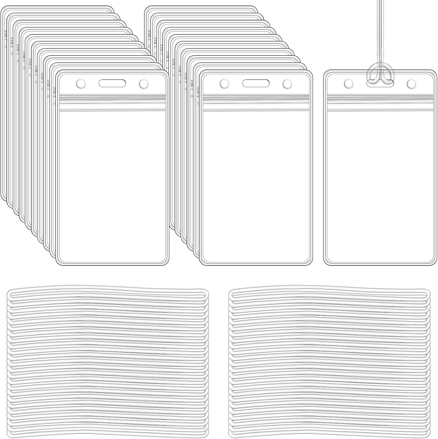 10 Pack Clear Plastic Luggage Bag Tag Holder Badge Label Tag Holder ...