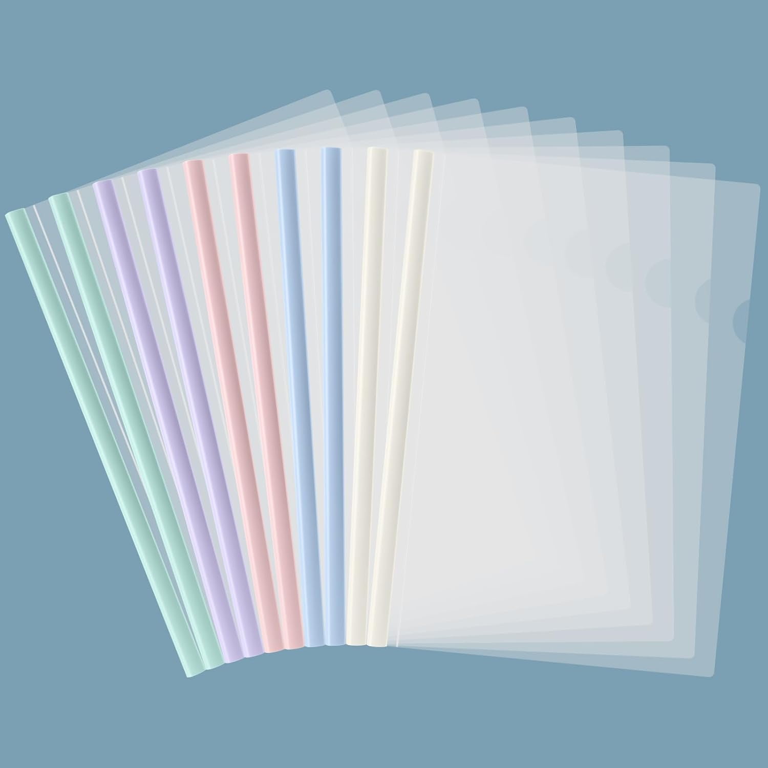 10 Pack Clear Report Covers with Sliding Bar, Project Folders for A4 ...
