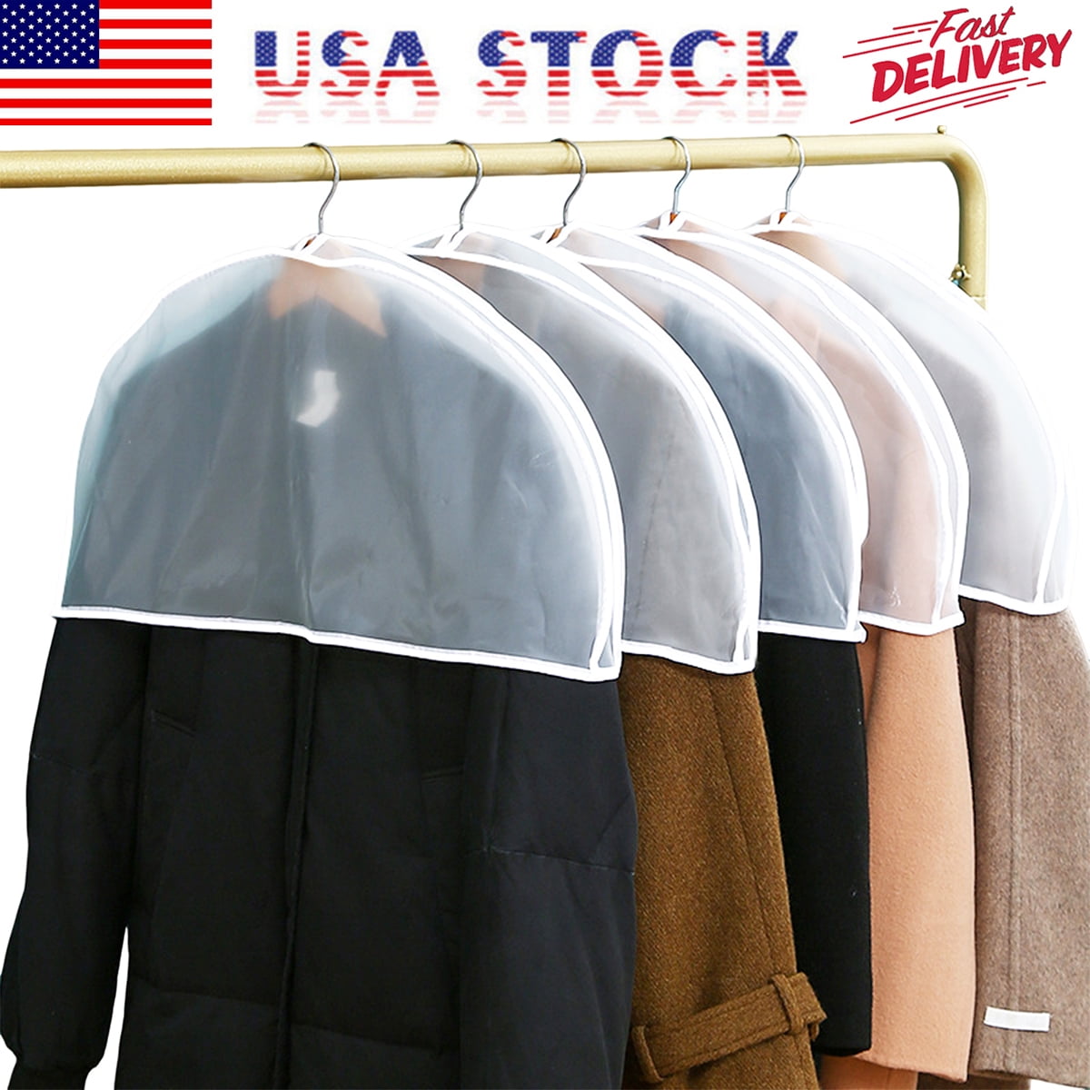 10 Pack Clear Shoulder Covers Clothes Suit Protectors Breathable ...