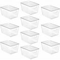 10 Pack Clear Stackable Storage Bins with Lids, Large Plastic ...