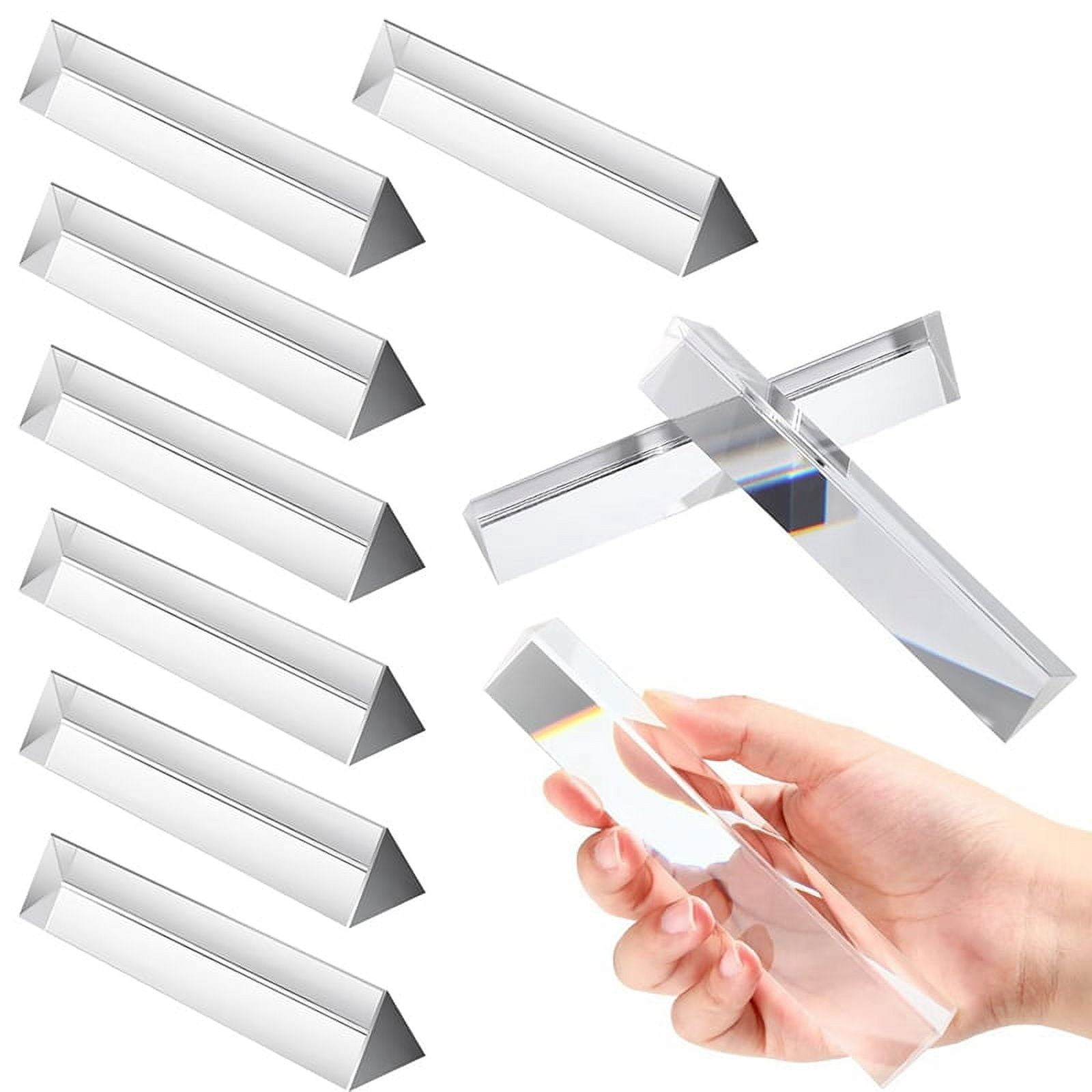 10 Pack Clear Triangular Prisms Optical Glass Prisms Crystal, Light ...