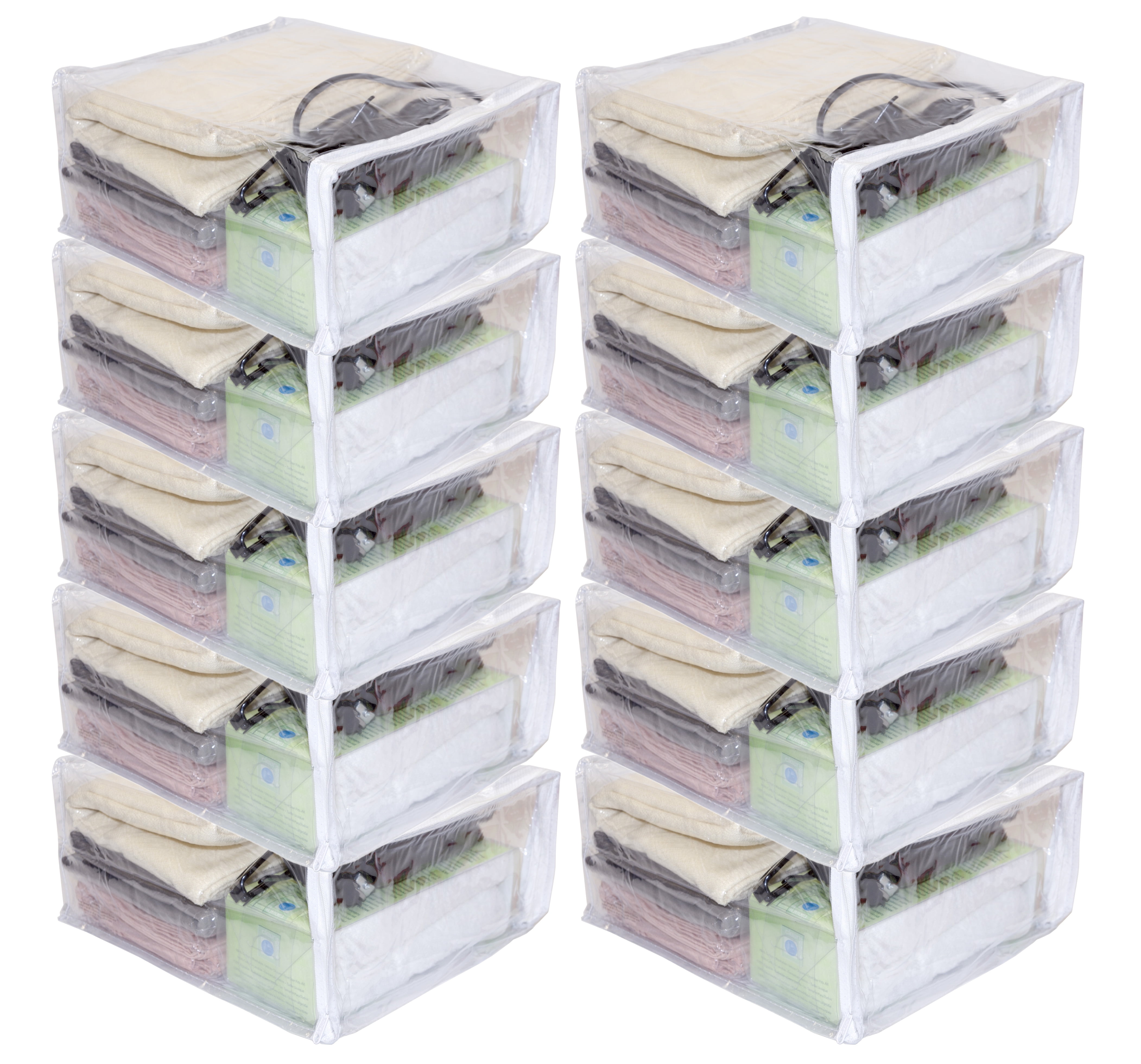 Vinylpac 10-Pack Clear Vinyl Zipped Dustproof Storage Bags 9 x 11 x 5 ...