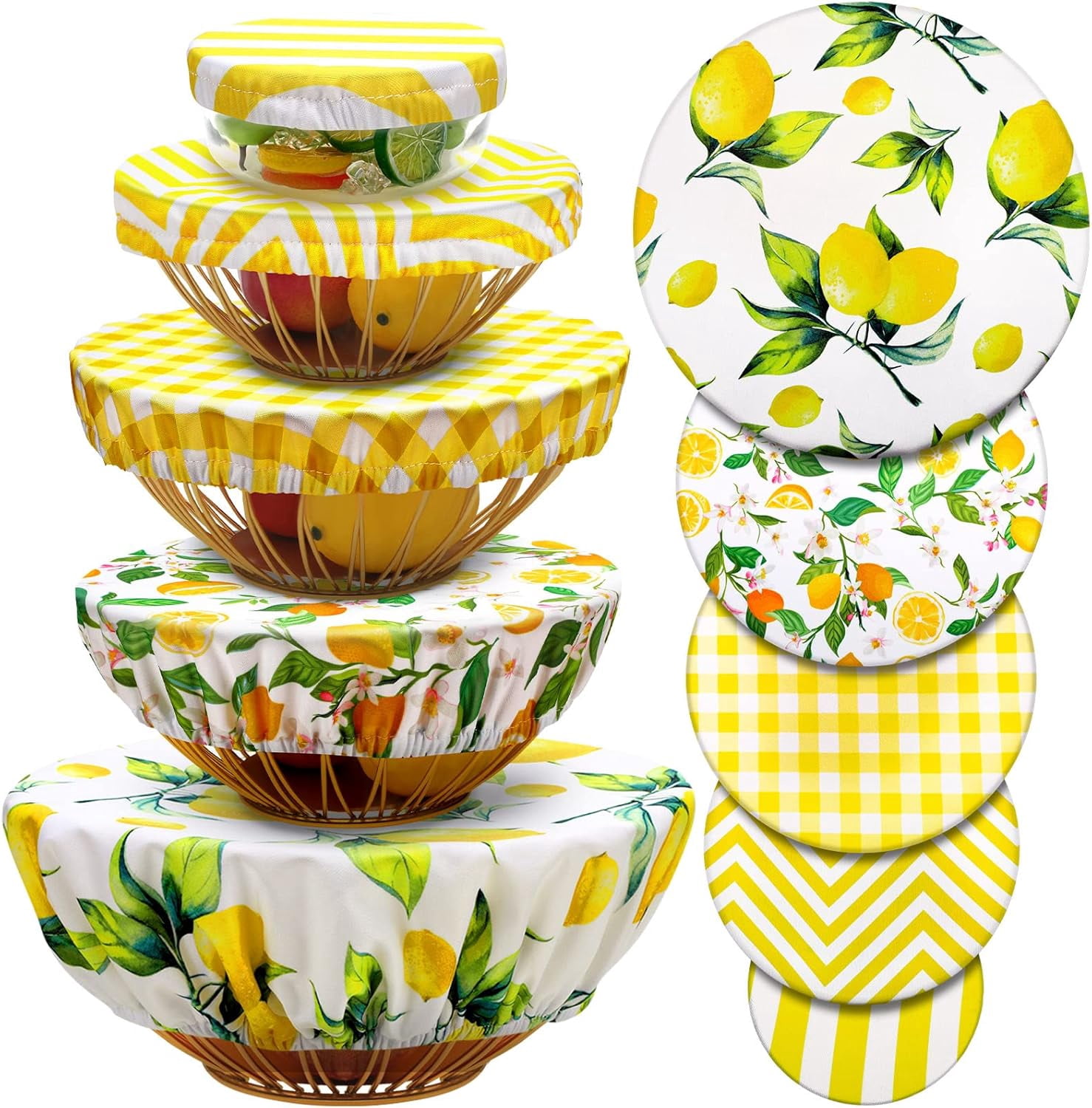10 Pack Cloth Bowl Covers for Bread Rising - 5 Size Stretch Elastic ...