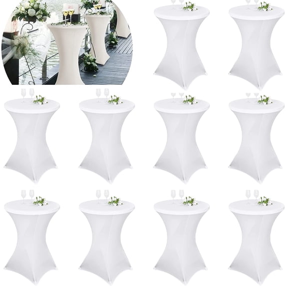 10 Pack Cocktail Table CoversFitted Spandex Stretch Tablecloth with ...