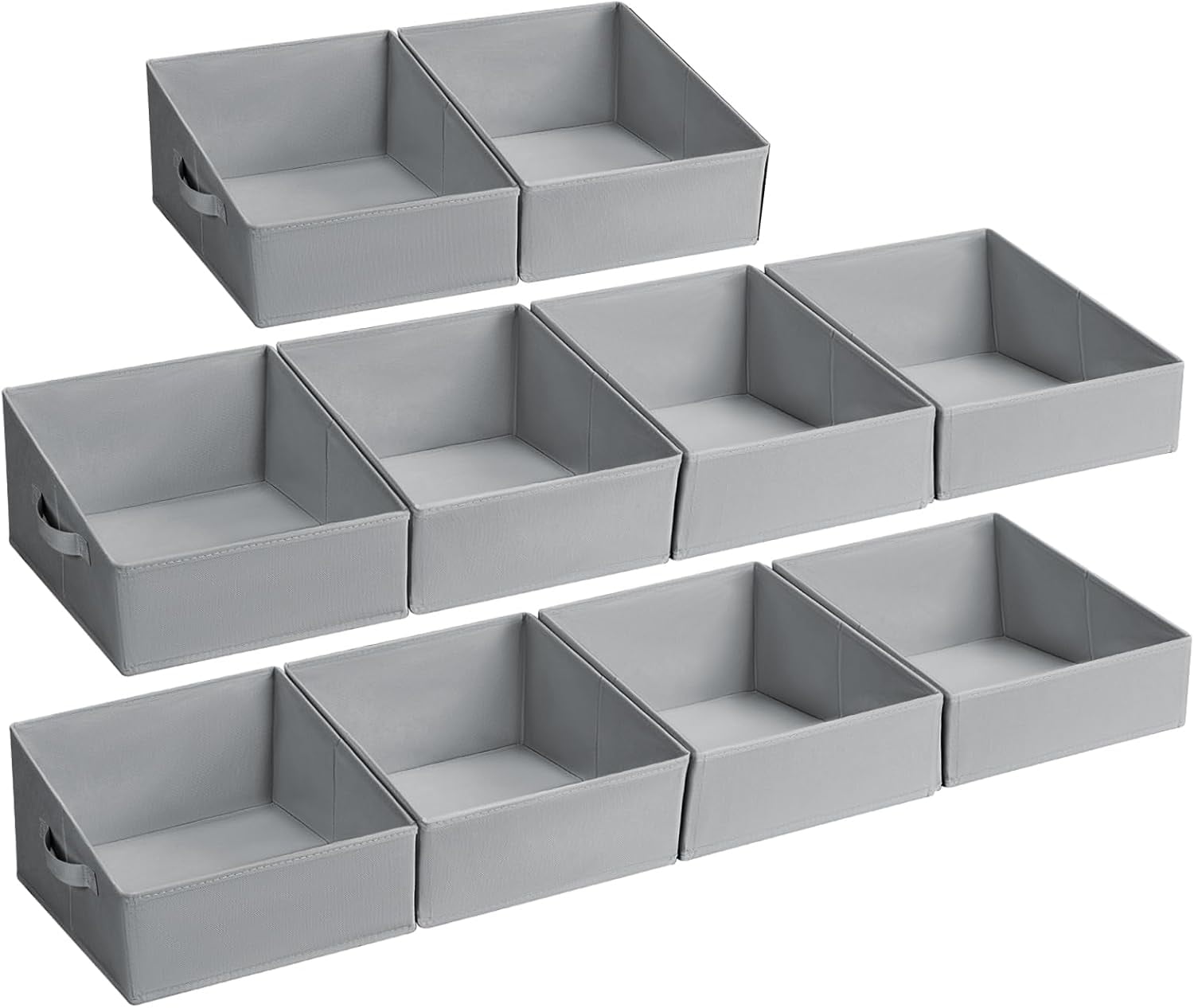 10-Pack Collapsible Fabric Storage Bins with Handles - Versatile ...