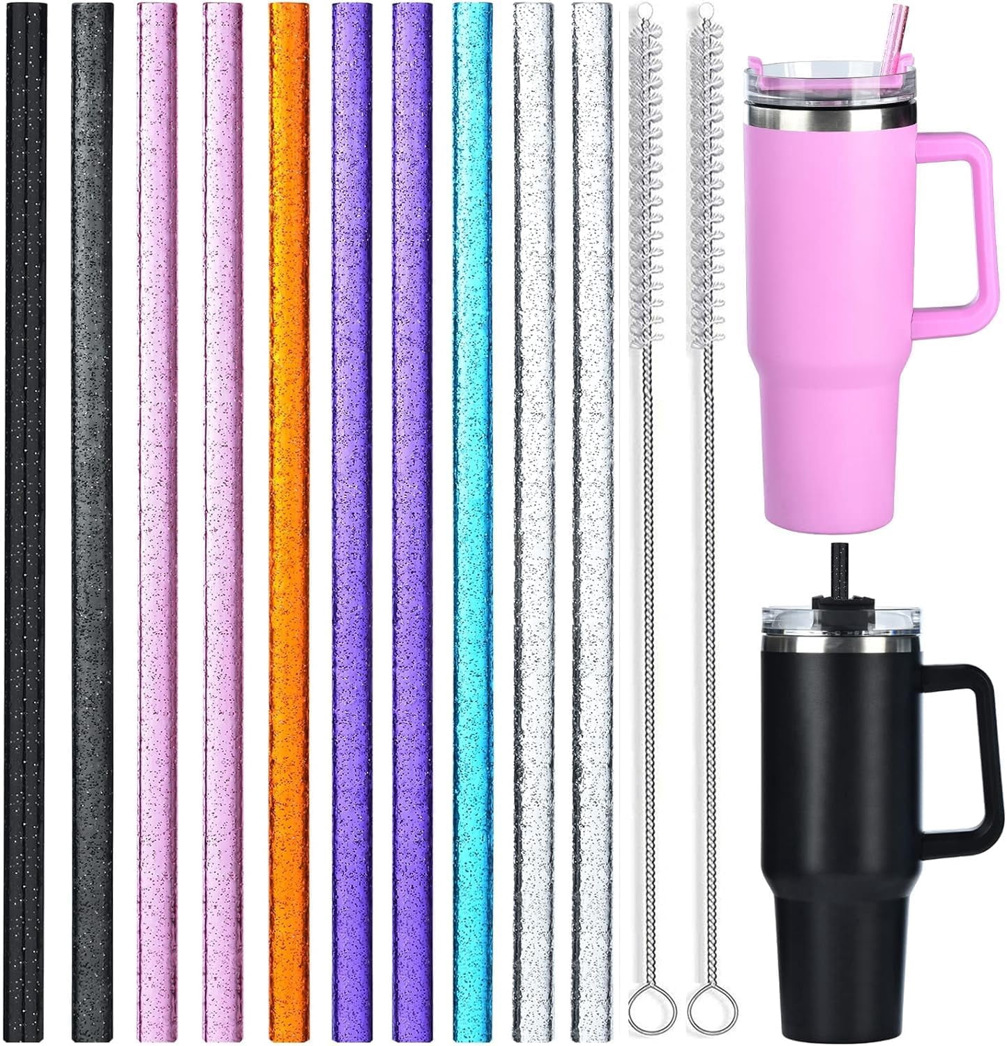 10 Pack Color Replacement Straws for Stanley 40 oz 30 oz Tumbler, 12 in ...
