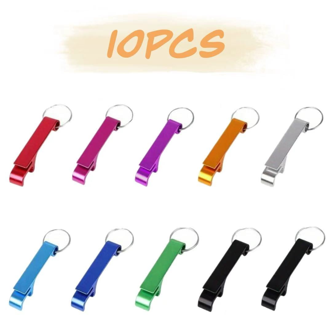 10 - Pack Colorful Aluminum Can Opener Keychains for Easy Beverage ...