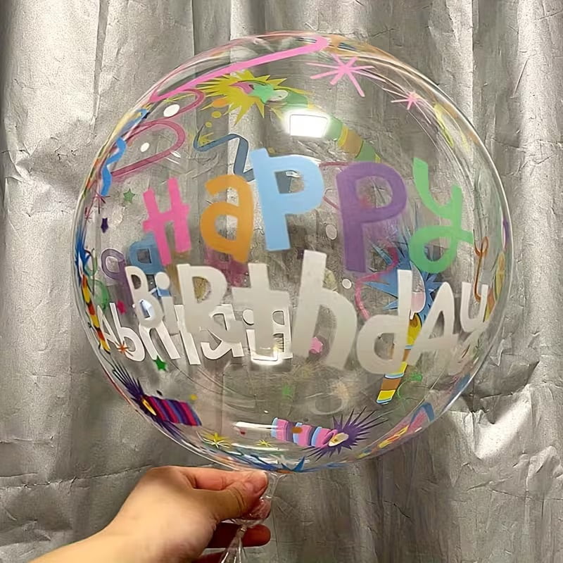 10-Pack Colorful Transparent Birthday Balloons - 20-Inch Party ...