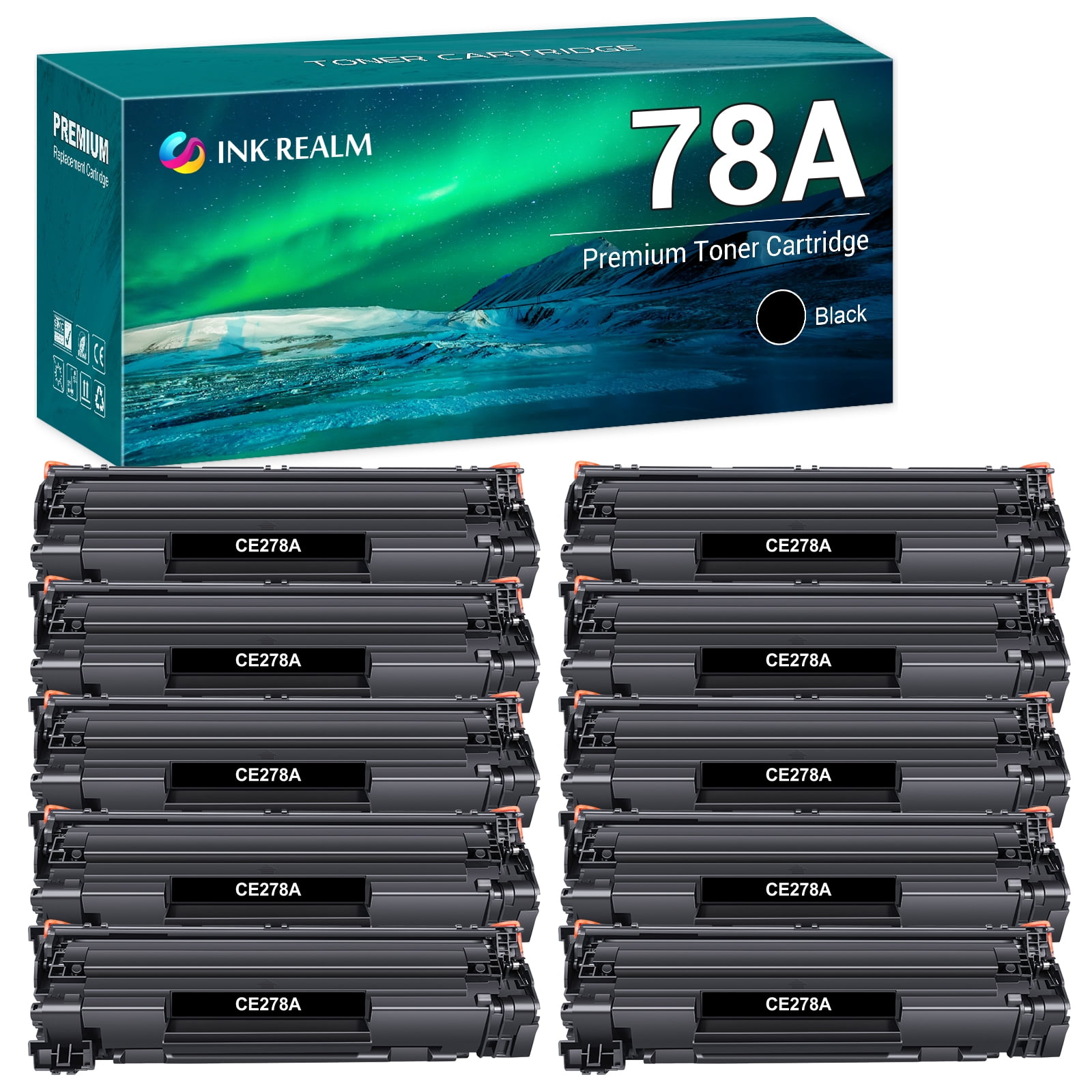 Ink Realm 10-Pack Compatible 78A CE278A Black Toner Cartridge for HP ...