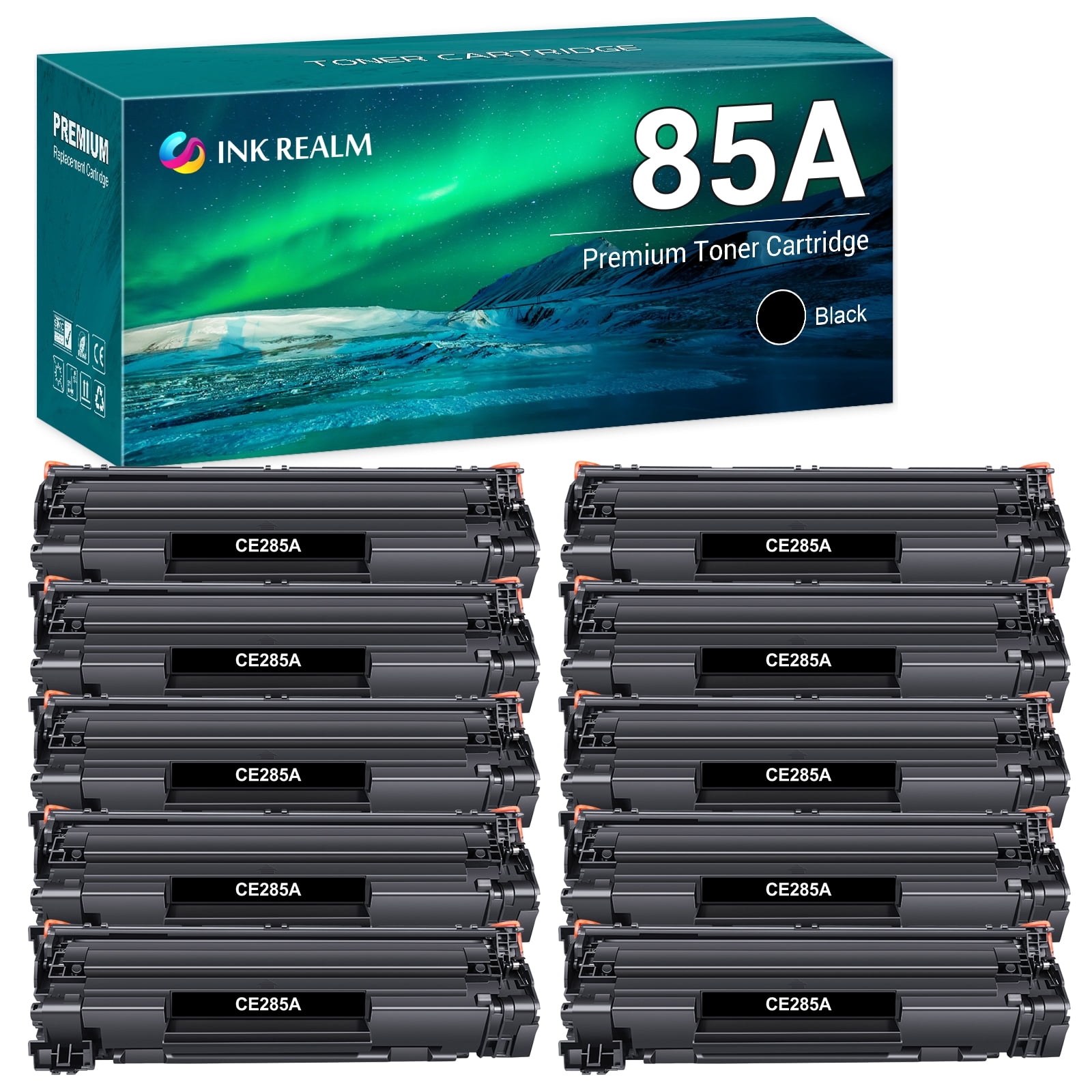 10-Pack Compatible Toner Replacement for HP CE285A LaserJet Pro P1100 ...