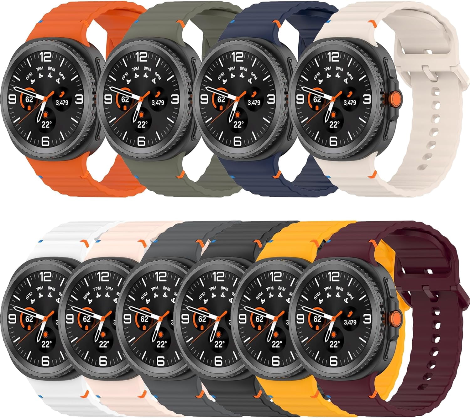 10 Pack Compatible with Galaxy Watch 8 40mm/44mm/46mm - Soft Breathable ...