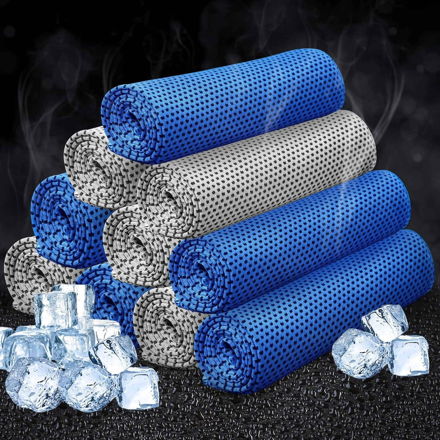 10 Pack Cooling Towels Bulk Breathable Chilly Towel Workout Cool Cold ...