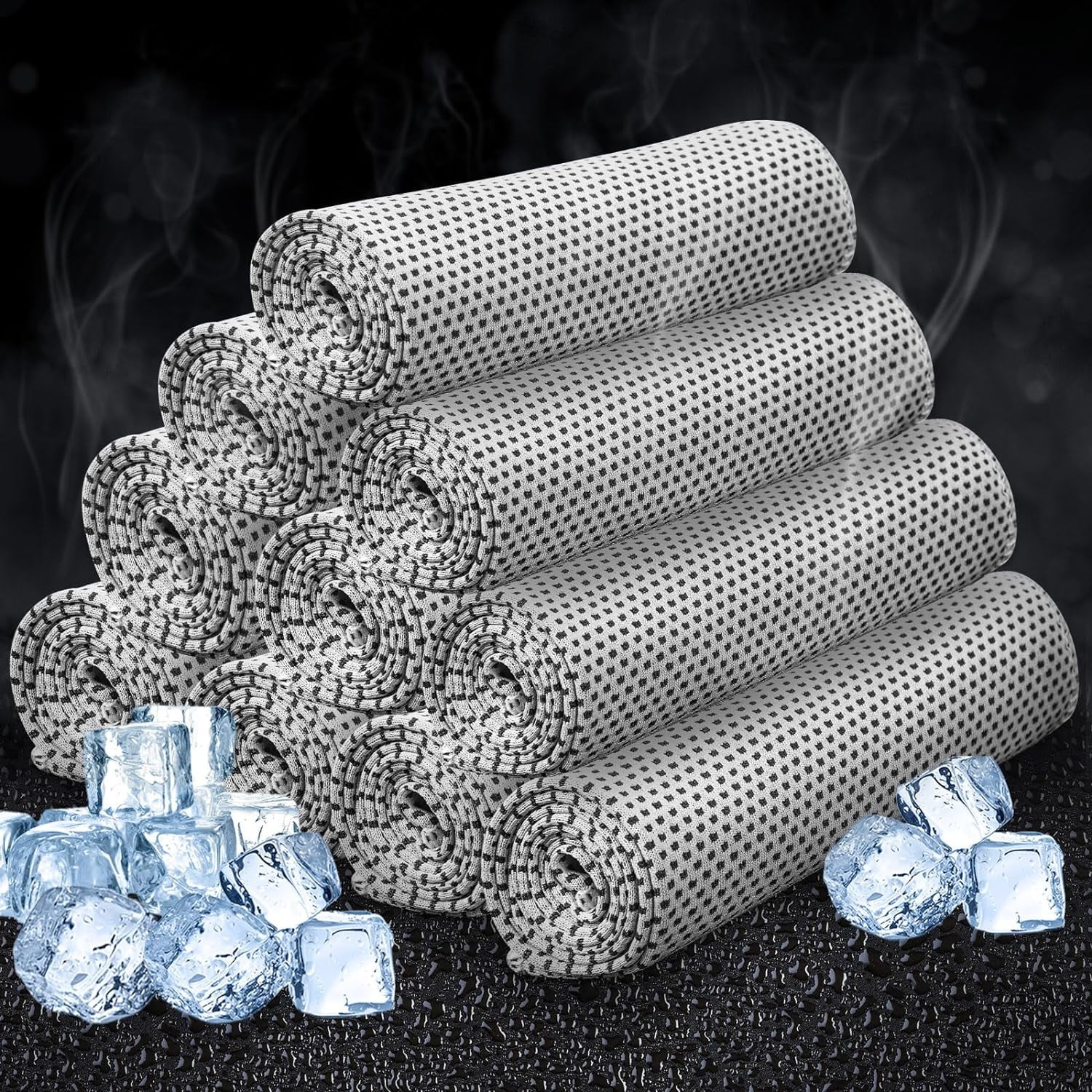 10 Pack Cooling Towels Bulk Breathable Chilly Towel Workout Cool Cold ...