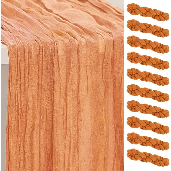 10 Pack Coral Cheesecloth Table Runner 35x120 Inch 10Ft Rustic Gauze ...