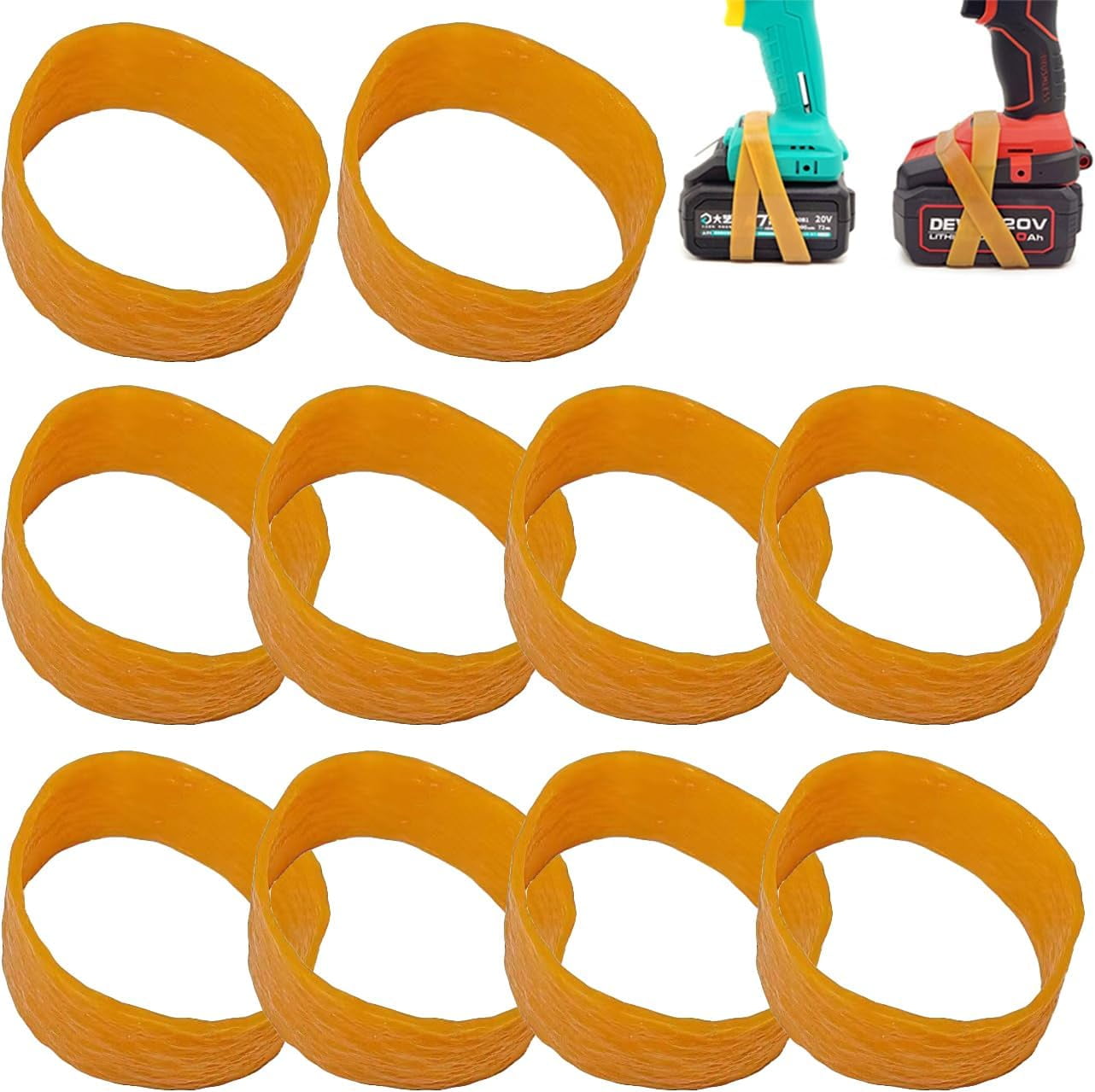 10 Pack Cordless Drill Battery Fastener Rubber Band Anti-Falling Fixing ...