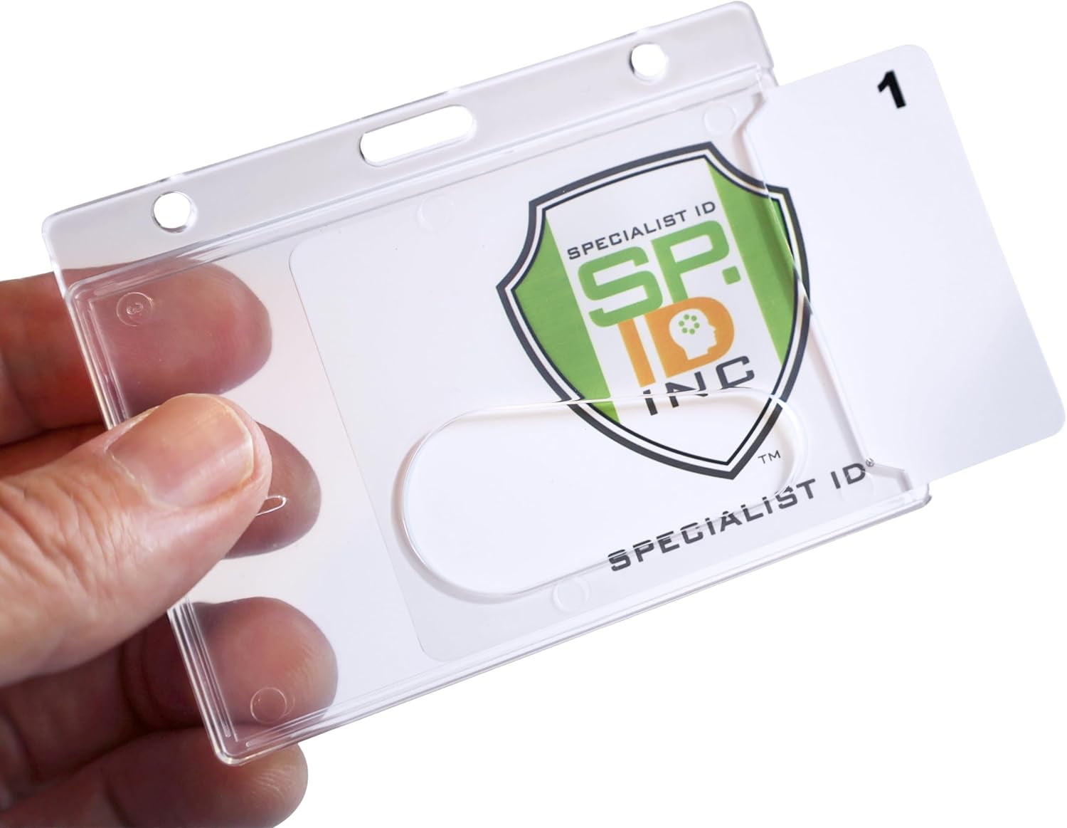 10 Pack - Crystal Clear Heavy Duty Badge Holder Horizontal - Hard ...