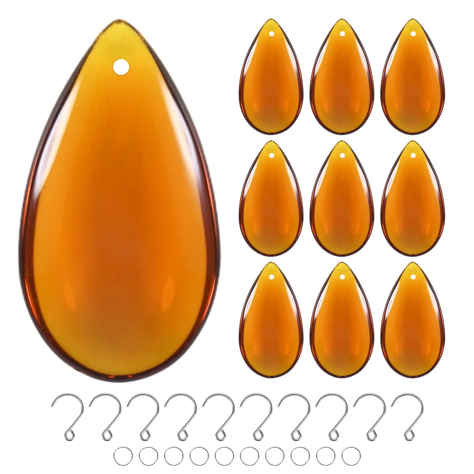 10-Pack Crystal Teardrop Prisms, 20.5mm/0.81 Inch Hanging Crystals ...