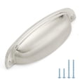 10 Pack Cup Pulls 3-3/4" (96mm) Hole Center - Matte Black Zinc Alloy ...