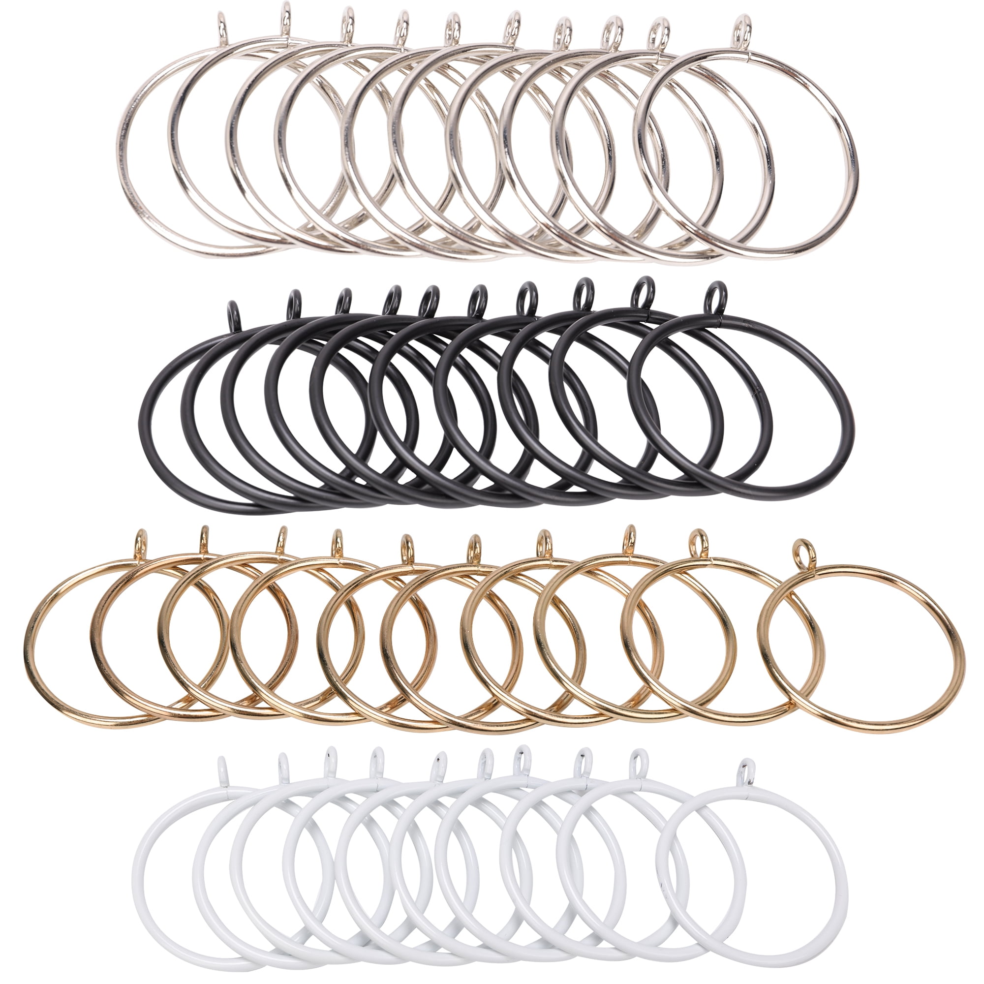 10 Pack Curtain Rings with Eyelets, Metal Eyelet Drapery Rings for ...