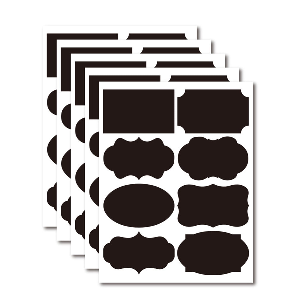 10 Pack DIY Chalkboard Label Stickers Assorted Shapes Reusable ...