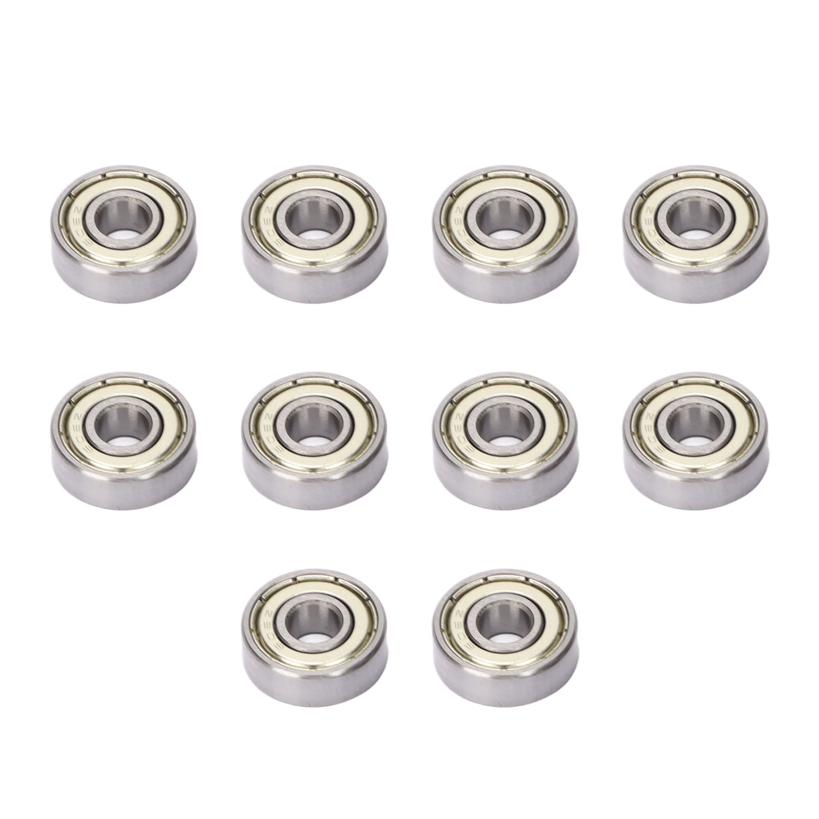 10-Pack Deep Groove Ball Bearings, Double Shielded, 6x17x6mm Steel ...