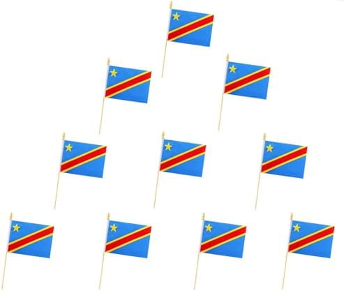 10 Pack Democratic Republic of the Congo Flags, CD Handheld Flag-5x8 In ...