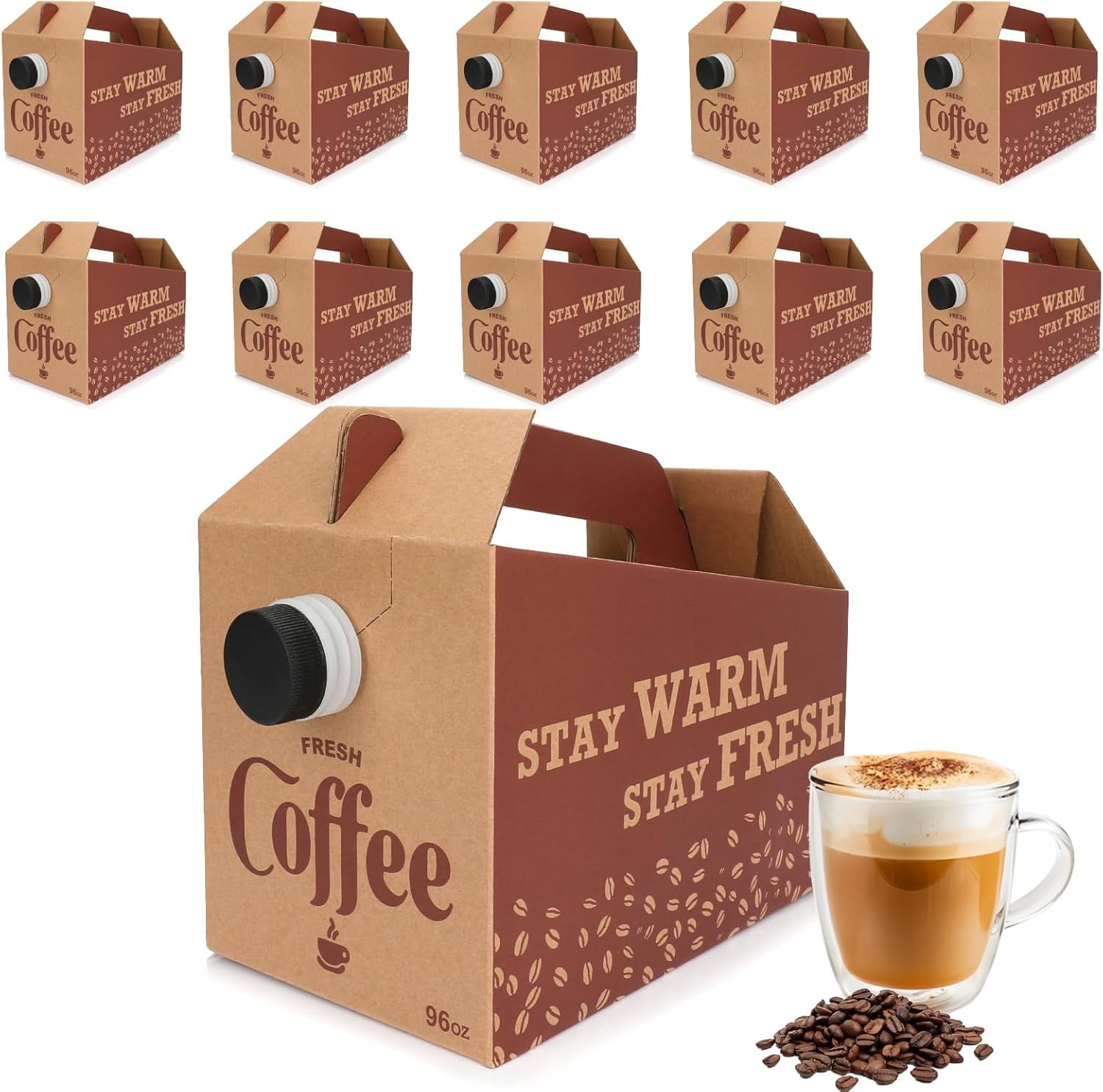 10 Pack Disposable Coffee Box Dispensers Coffee to Go Drink Containers ...
