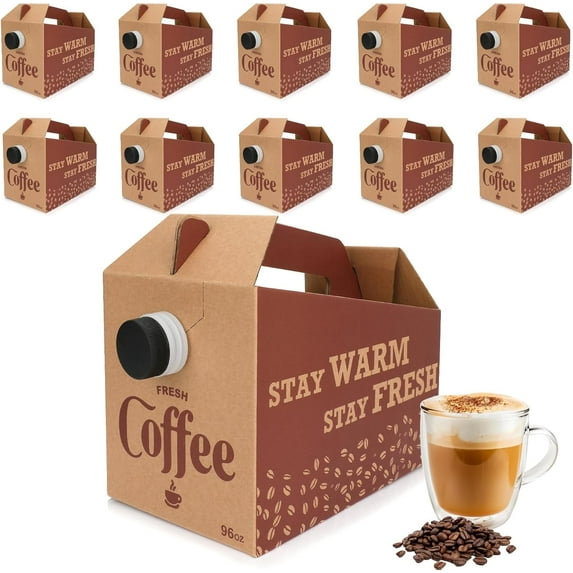 10 Pack Disposable Coffee Box Dispensers Coffee to Go Drink Containers ...