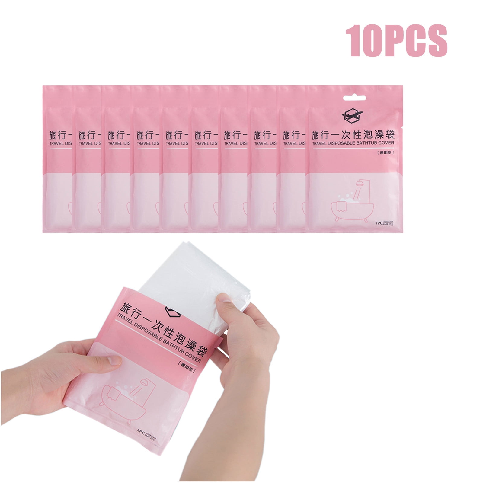 10 Pack Disposable Portable Bathtub Cover Liner, Large Bathtub Lining ...