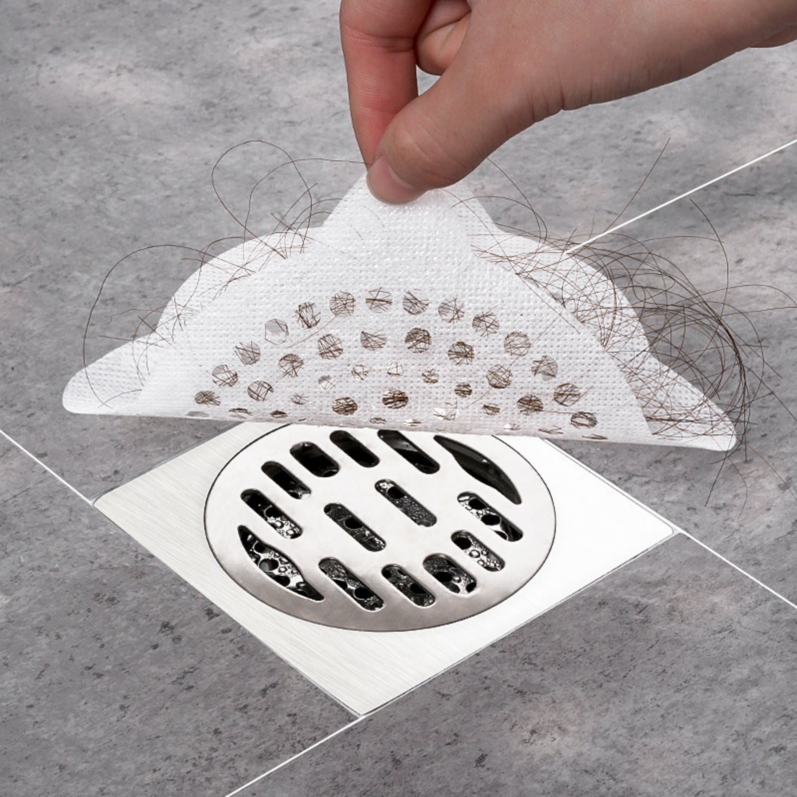 10 Pack, Disposable Shower Drain Hair Catcher Mesh Stickers Shower ...
