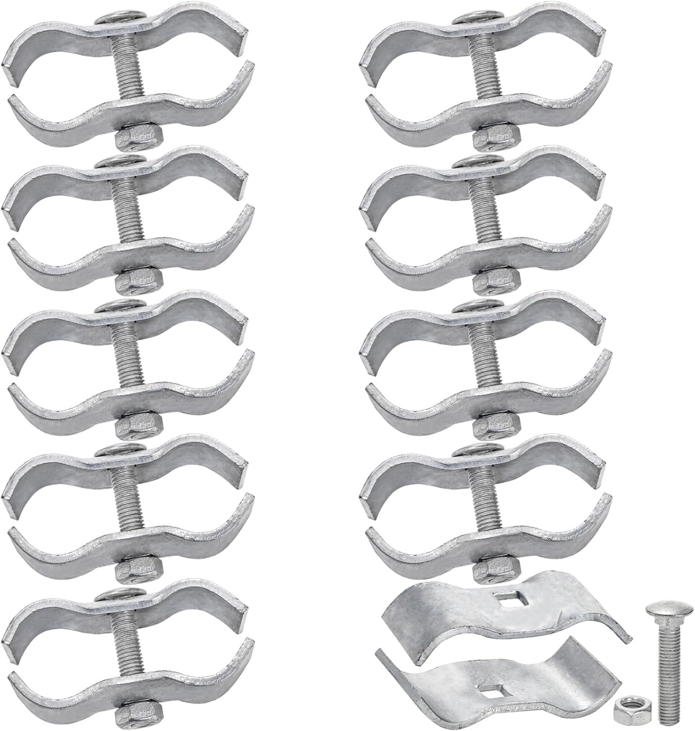 10 Pack Dog Kennel Clamps, 1-3/8" Chain Link Fence Panel Clamps ...