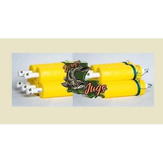 Doug's Jugs Fishing Jugs Yellow Catfish with 10ft Line 10 Pack ...