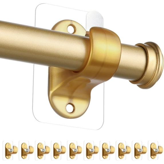 10 Pack No Drill Curtain Rod Holders, Self Adhesive Curtain Rod ...