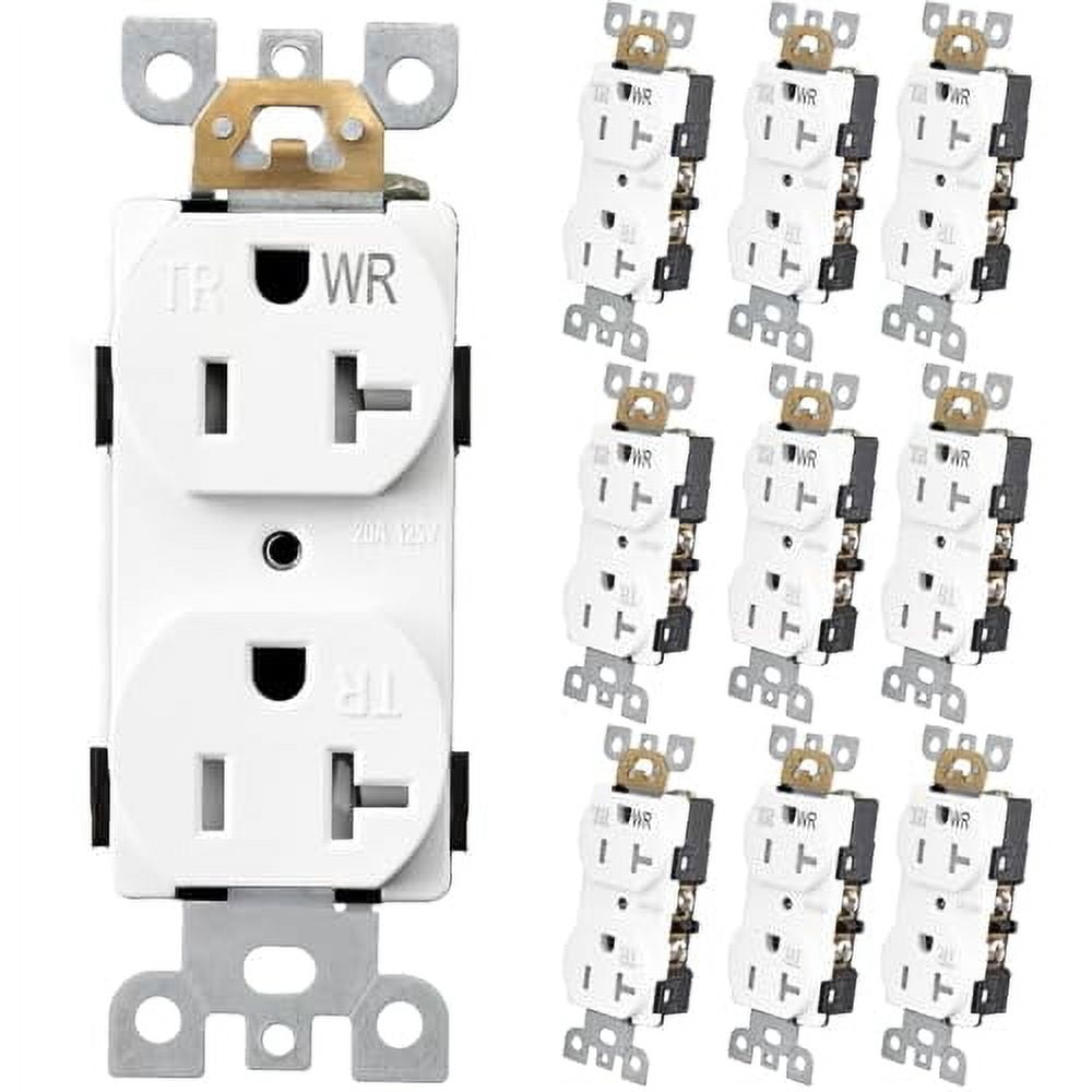 10 Pack Duplex Receptacle Outlet, 20Amp 125V TR & WR Wall Outlet, 2 ...
