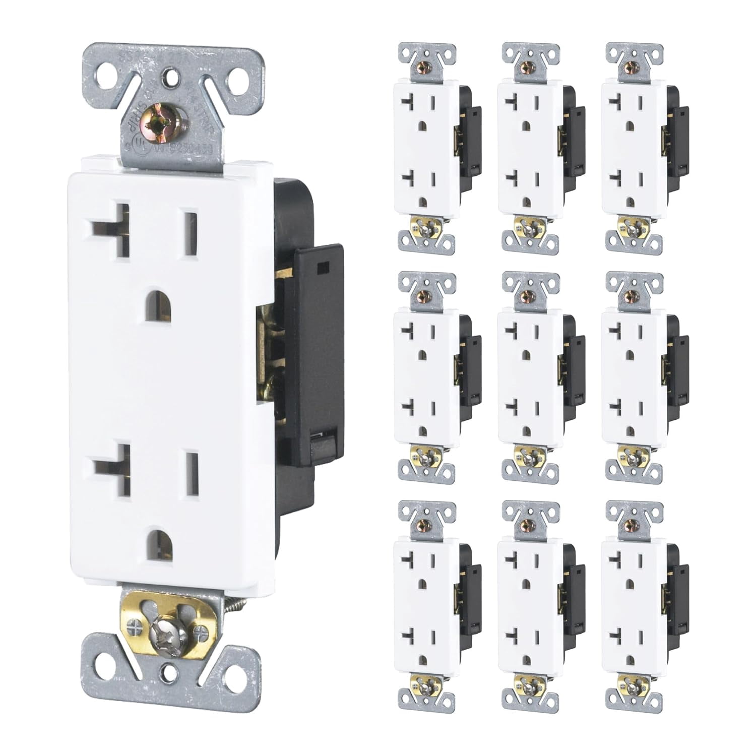 [10-Pack] Duplex Receptacle Outlet, Non-Tamper-Resistant 3-Prong Outlet ...