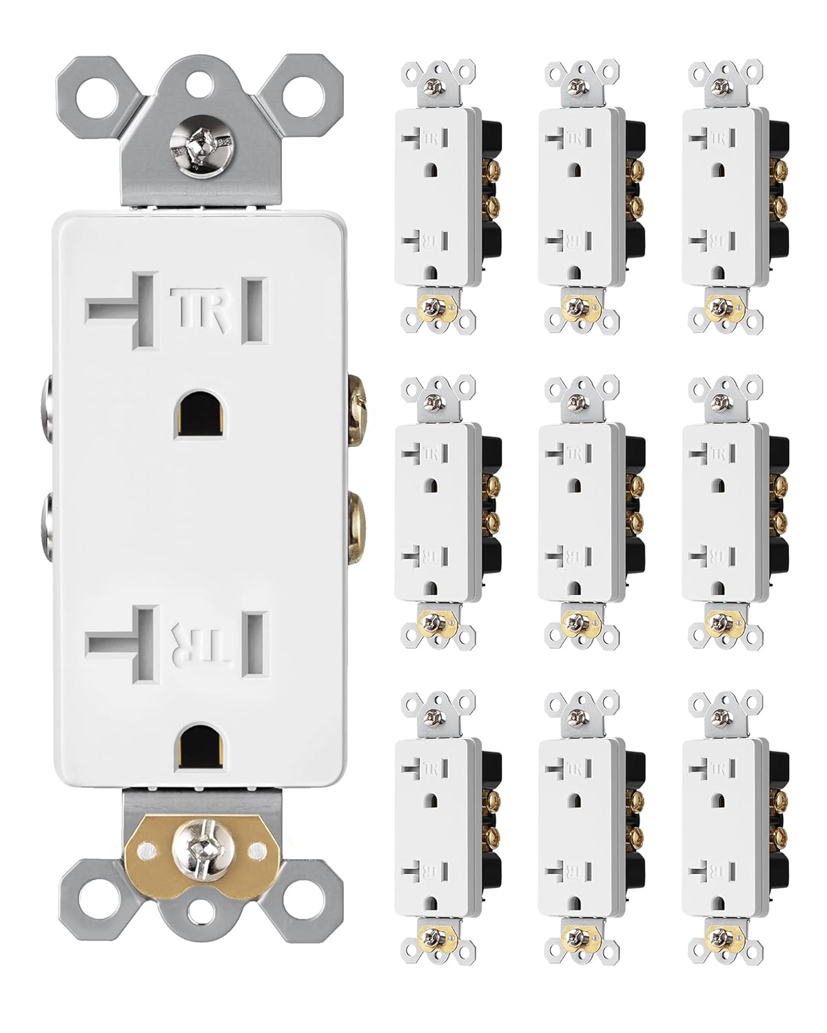 10 Pack] Duplex Receptacle Outlet, Tamper Resistant Electrical Wall ...