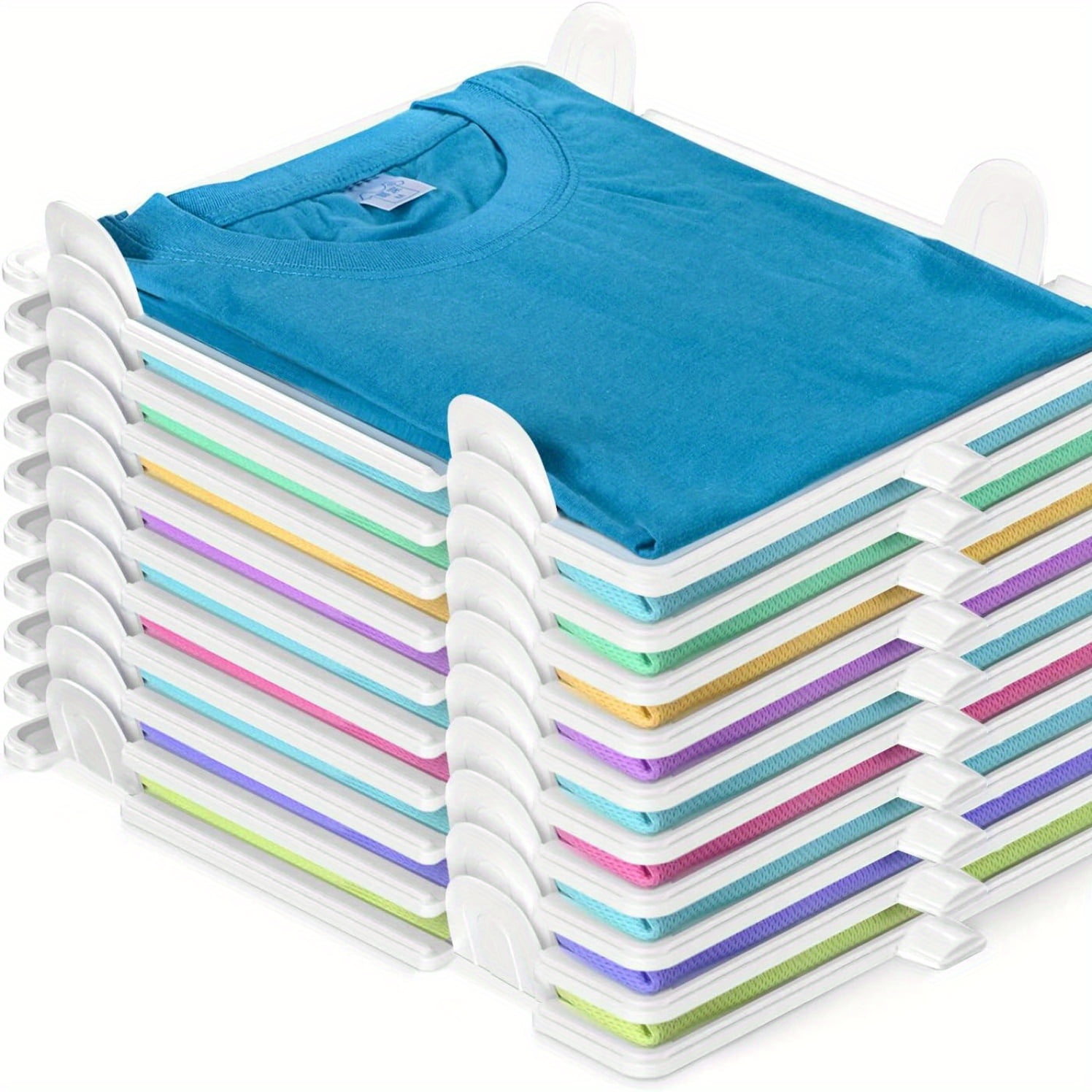10 Pack Durable Stackable Shirt Organizer - Closet Organizer Clothing ...