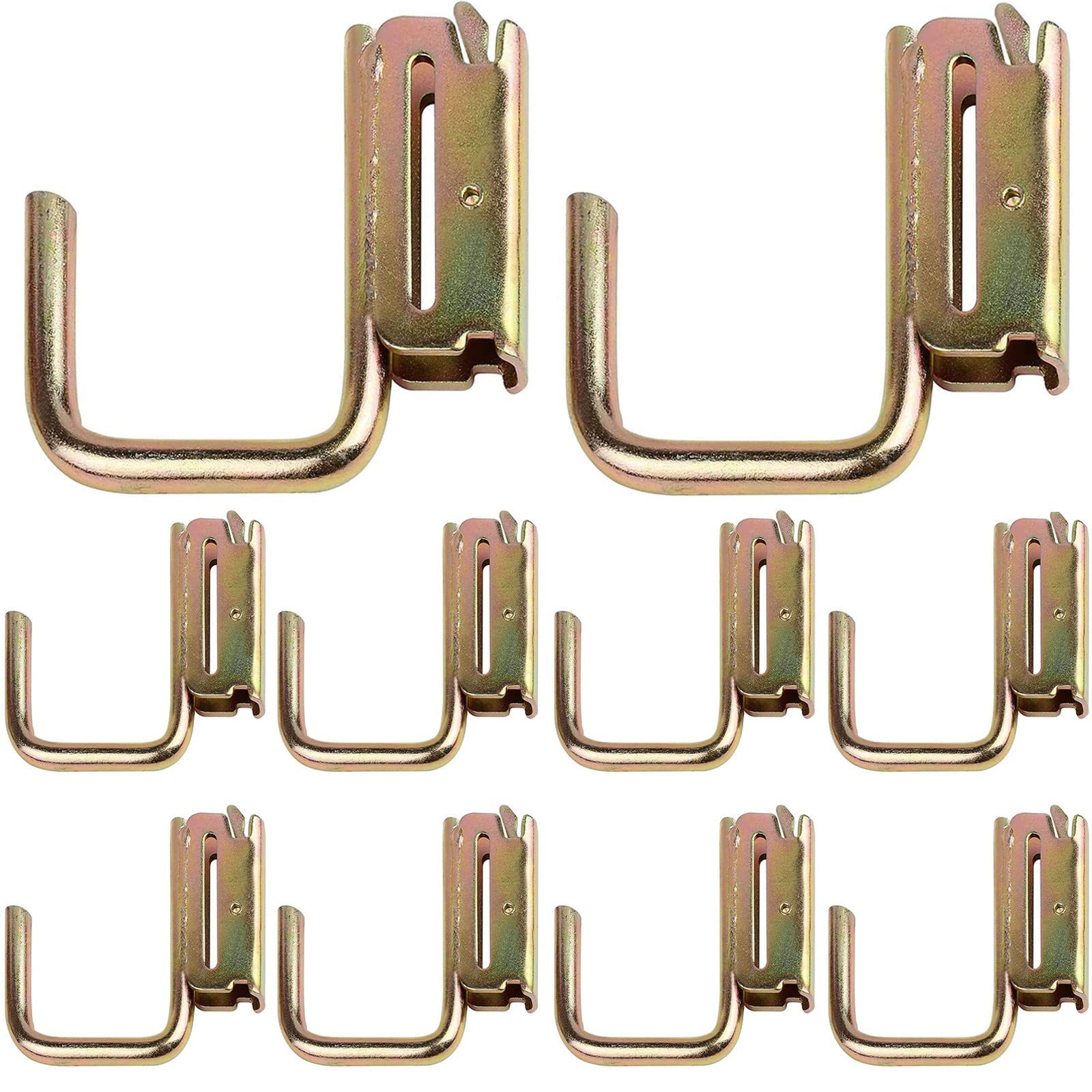 10 Pack E-Track Steel J-Hooks, Tie-Down Accessories w/ E-Track Spring ...