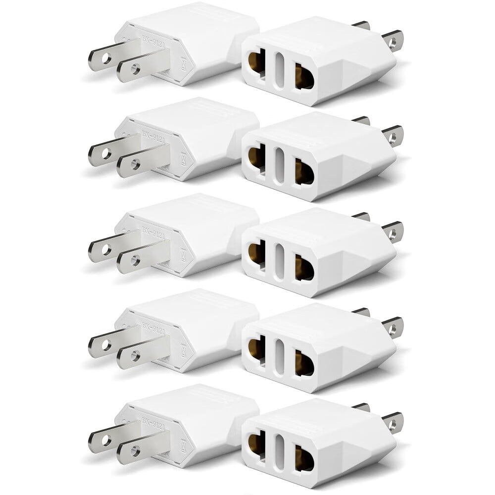 10-Pack EU Europe to US Plug Adapter,Type A Outlet,European to American ...
